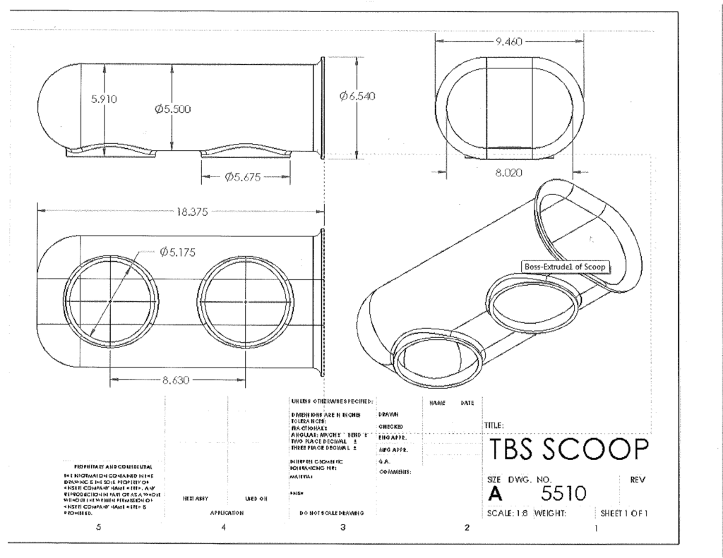 Dual Carburetor Blower Scoop Kit [#5510] - The Blower Shop™